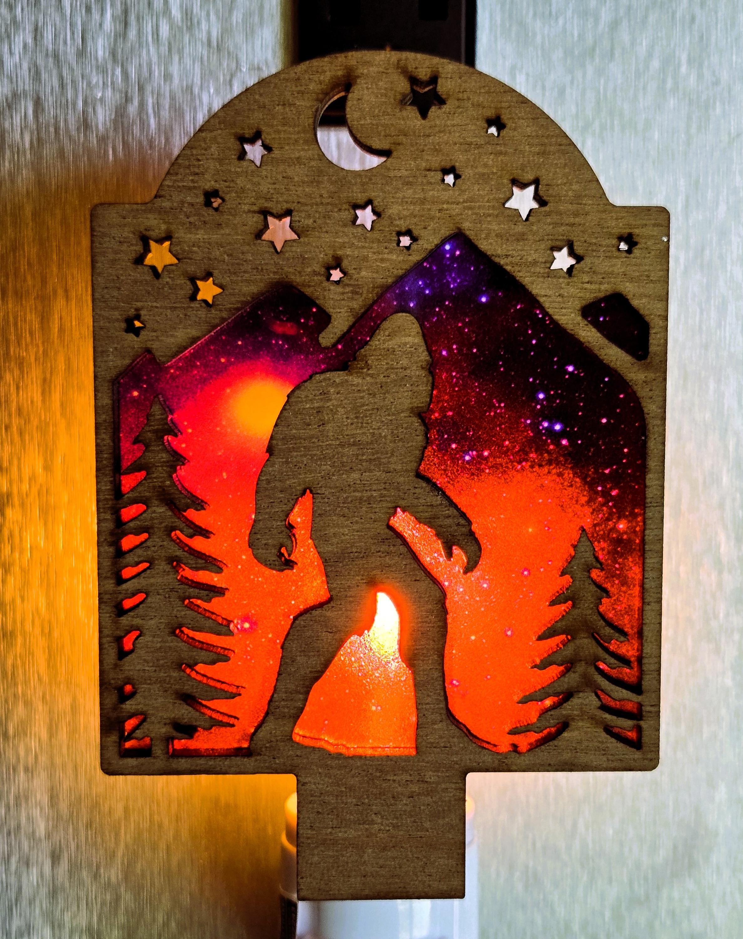 Bigfoot Mountain Animal - Night Light - Plug-in Style - Galaxy - Etsy