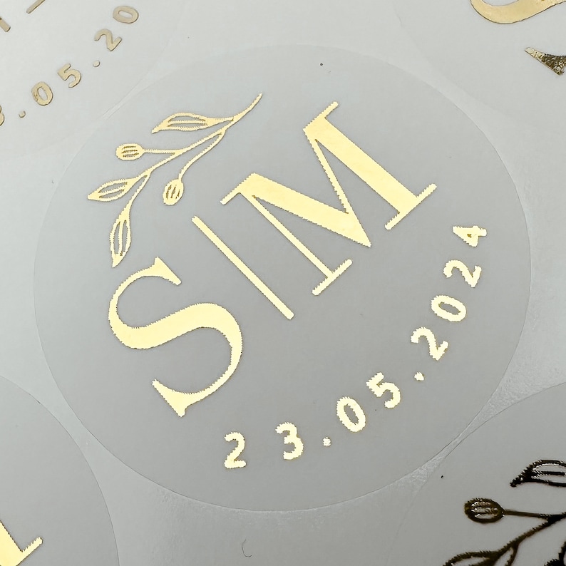 Foiled Wedding Initial Stickers: Personalized Custom Envelope Seals - Etsy