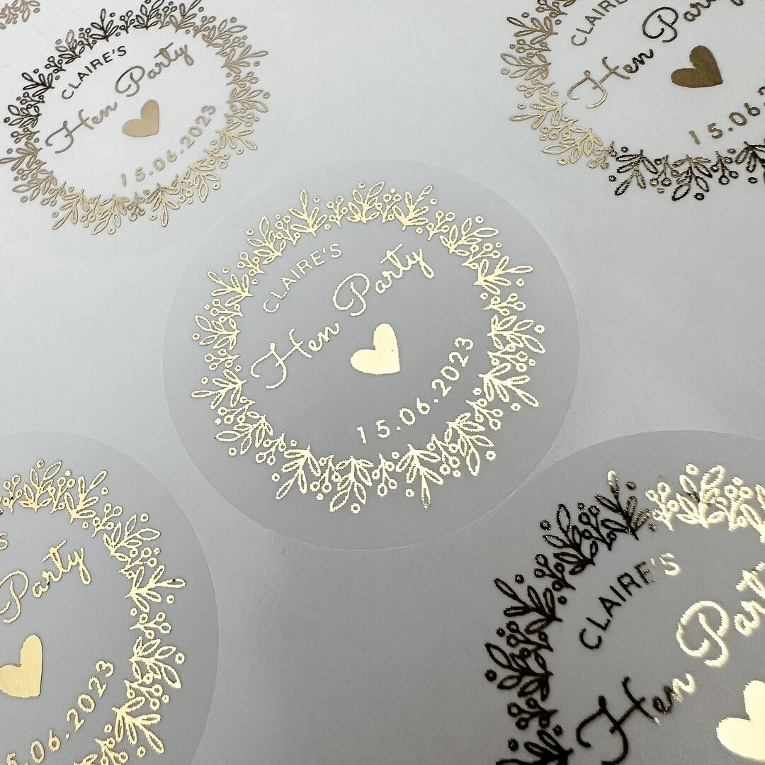 Personalised Hen Party Stickers, Foil Bridal Shower Stickers, Hen Do ...