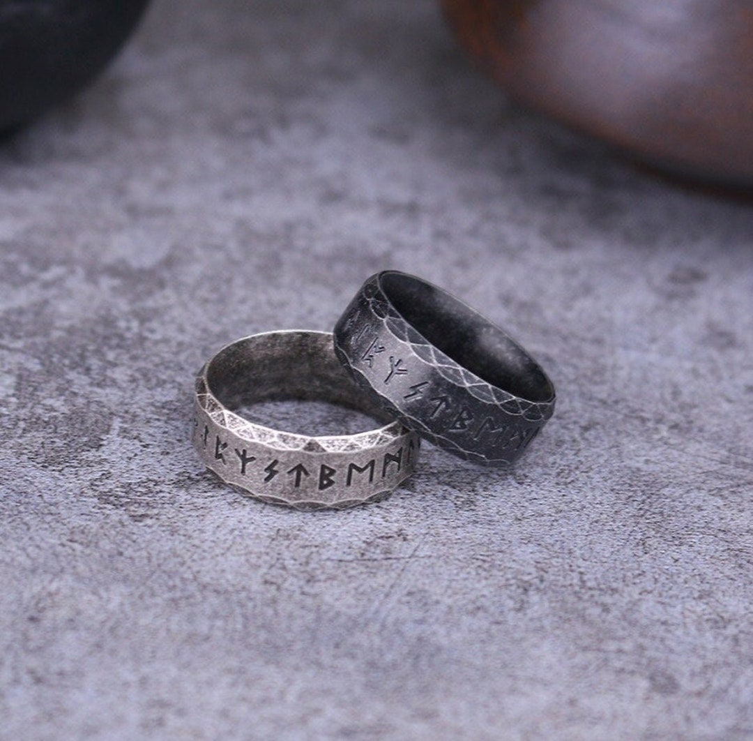 Handmade Viking Ring Norse Rune Ring for Men Stainless Steel Viking ...