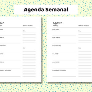 Agenda Semanal 2022 2023 PRINTABLE | IMPRIMIBLE - Etsy