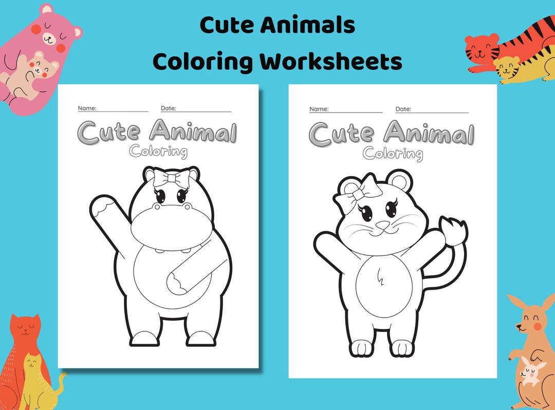 Cute Animals Worksheet PRINTABLE - Etsy