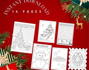 Christmas Lights Coloring Page Printable Letter for Santa Holiday ...