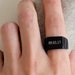 Black Rectangle Signet Ring Rectangle Ring Rectangle Black - Etsy