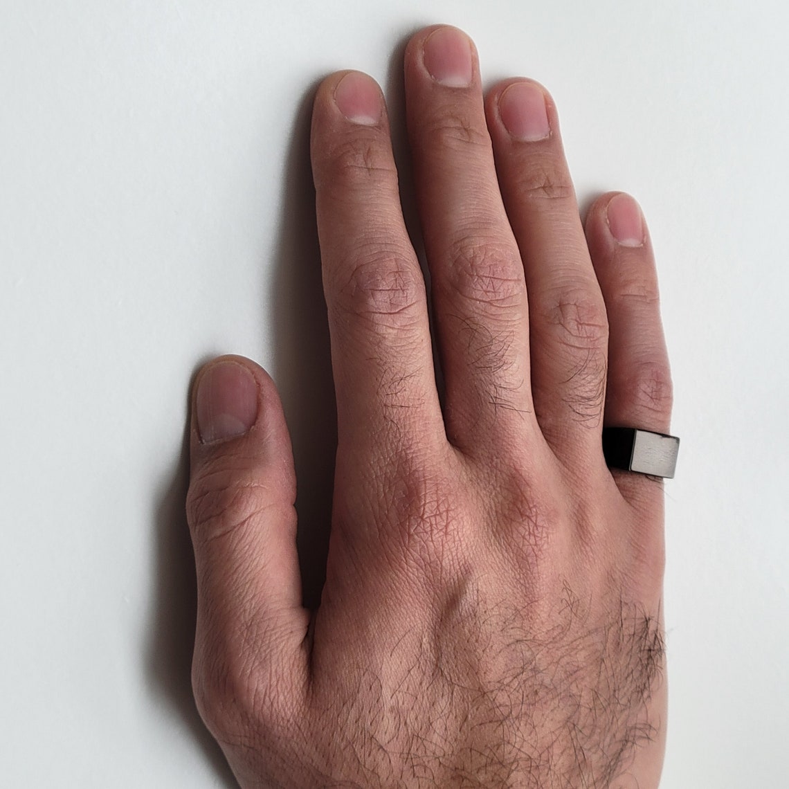 Black Rectangle Signet Ring Rectangle Ring Rectangle Black - Etsy