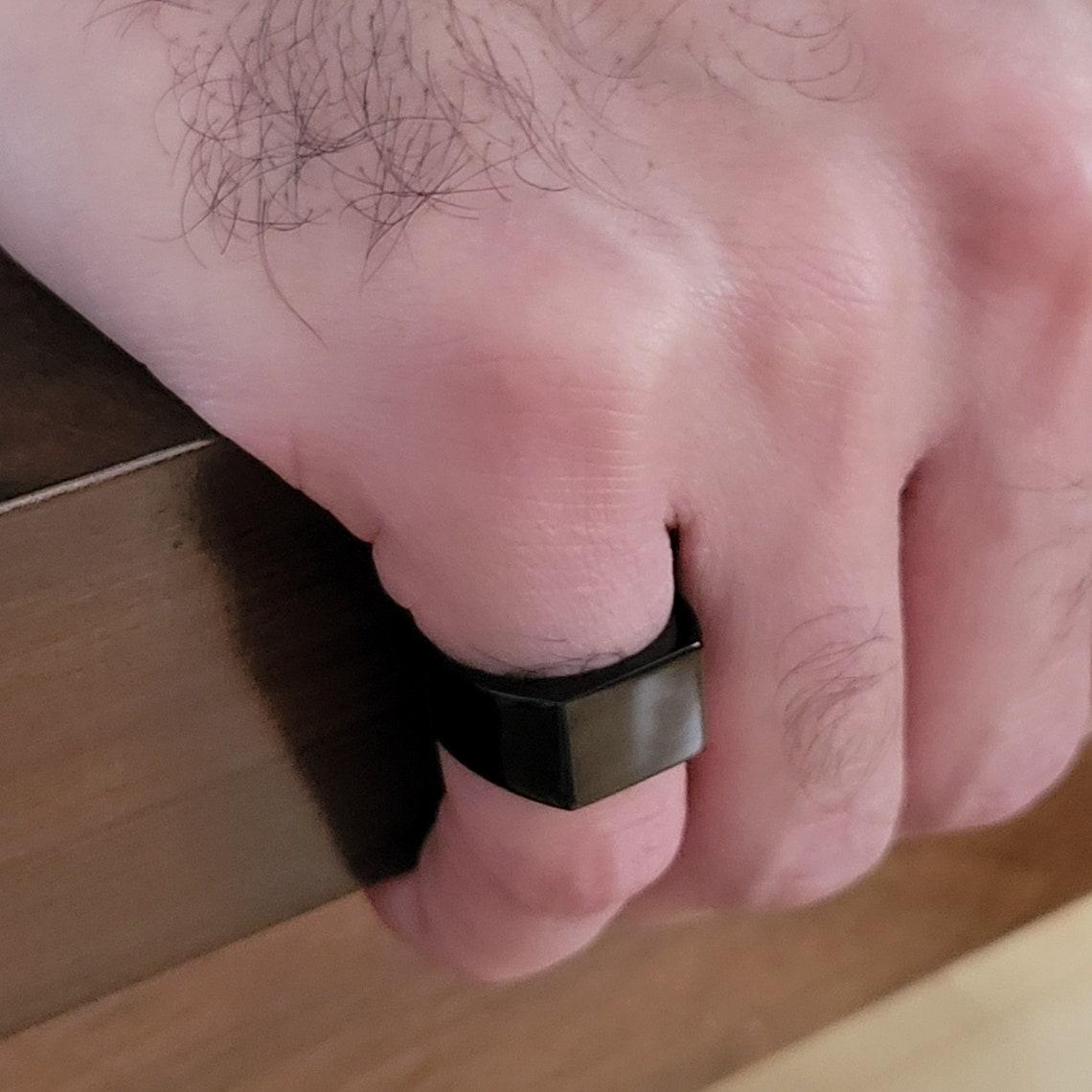 Black Rectangle Signet Ring Rectangle Ring Rectangle Black - Etsy