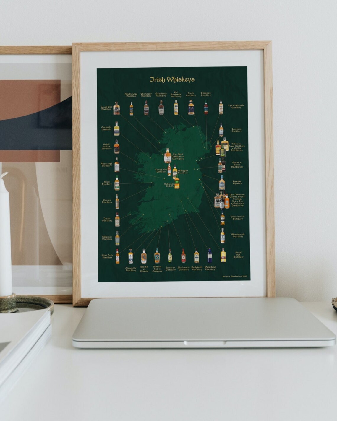 Irish Whiskey Distilleries Map - Etsy