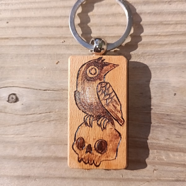 Wood Burned Keychain - Etsy