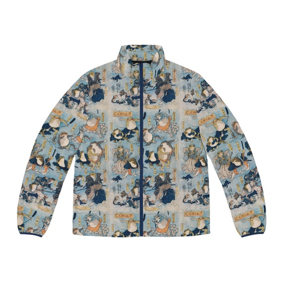 Frogs Samurai Men's Puffer Jacket Men Casual Streetwear - Etsy