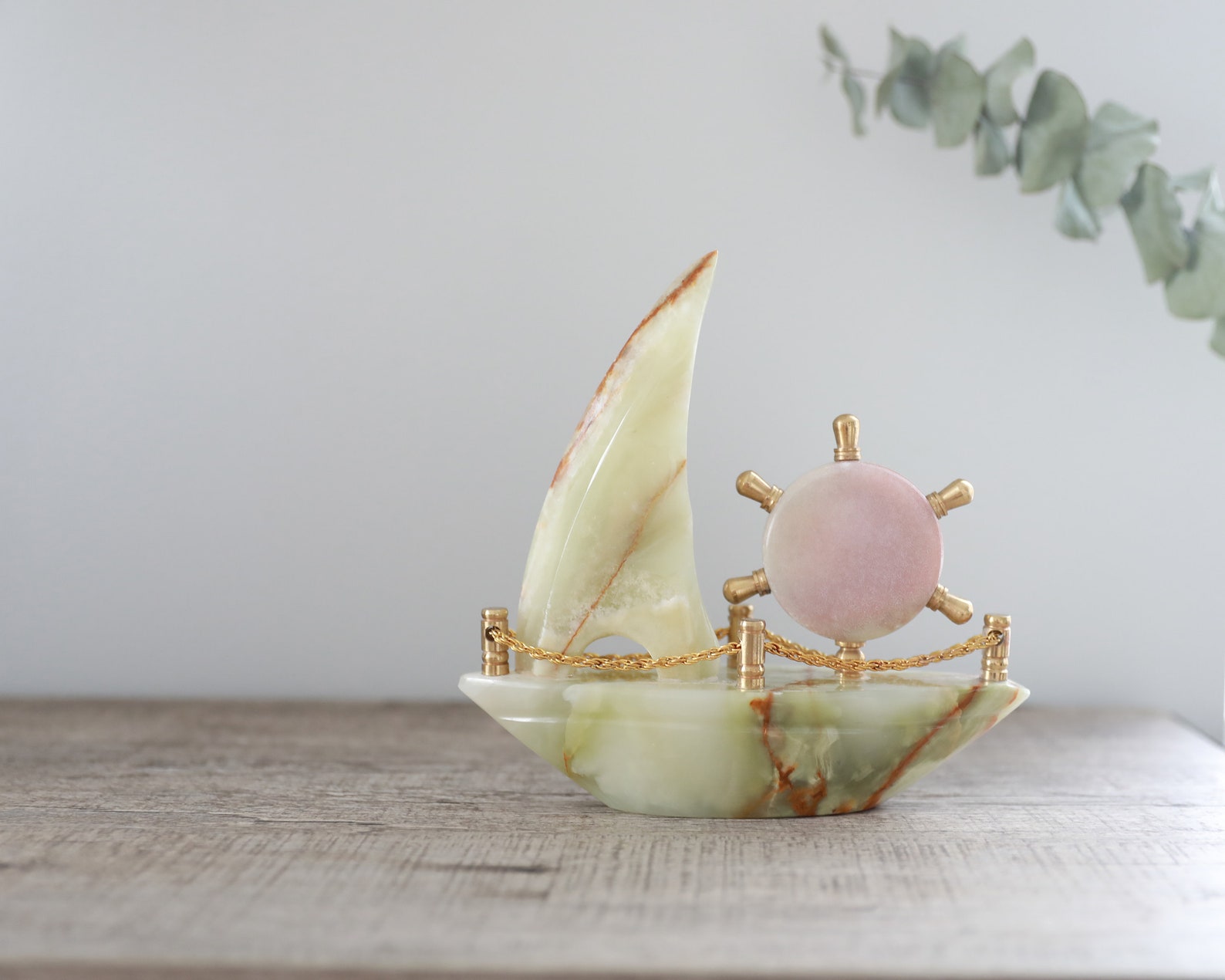 Onyx Sail Boat Clock. Premium Quality Gift. Perfect Gift for Home or ...