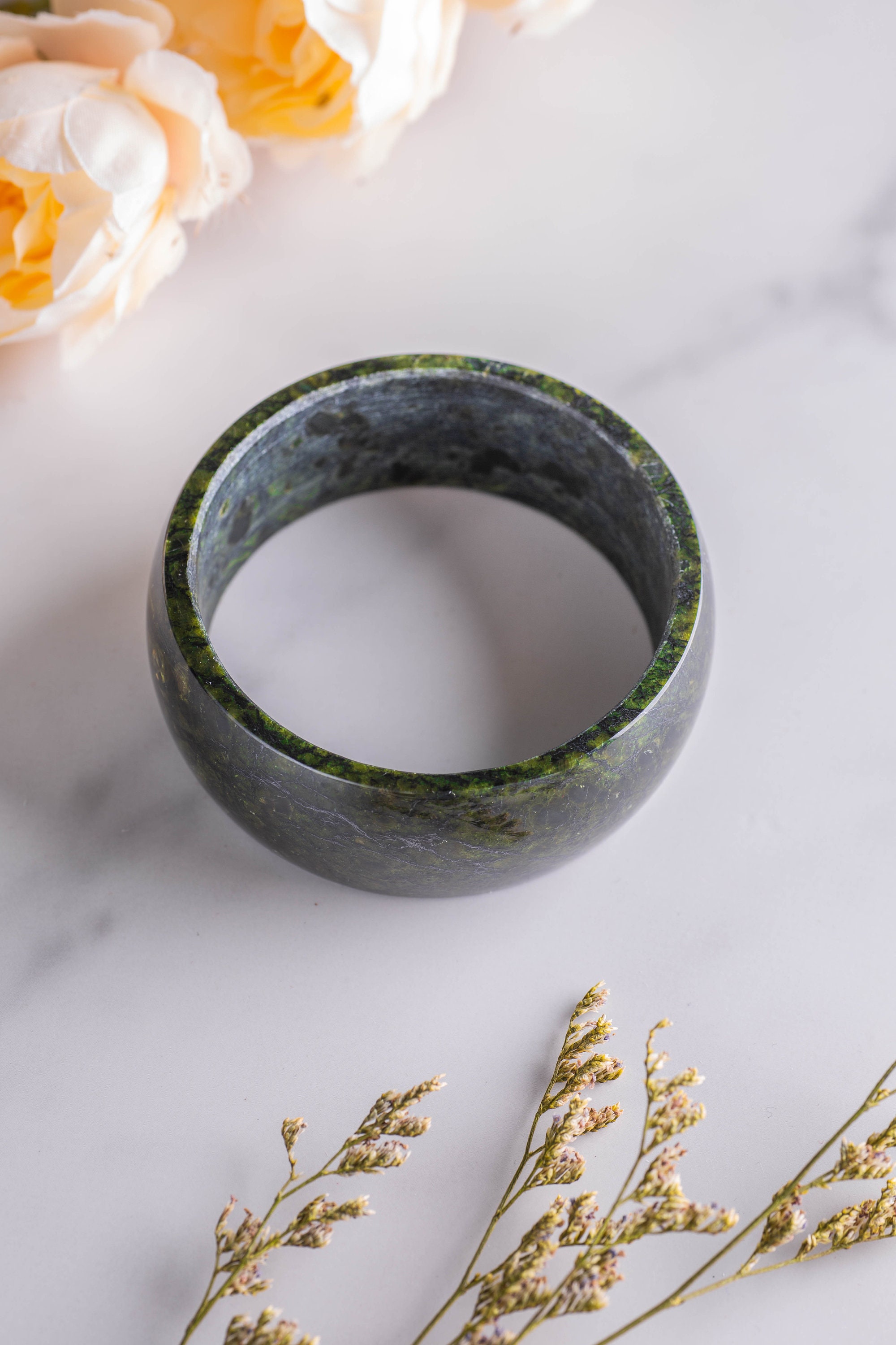 Serpentine Bangle Bracelet.inner Diameter 60mm. Natural Stone Bracelet ...