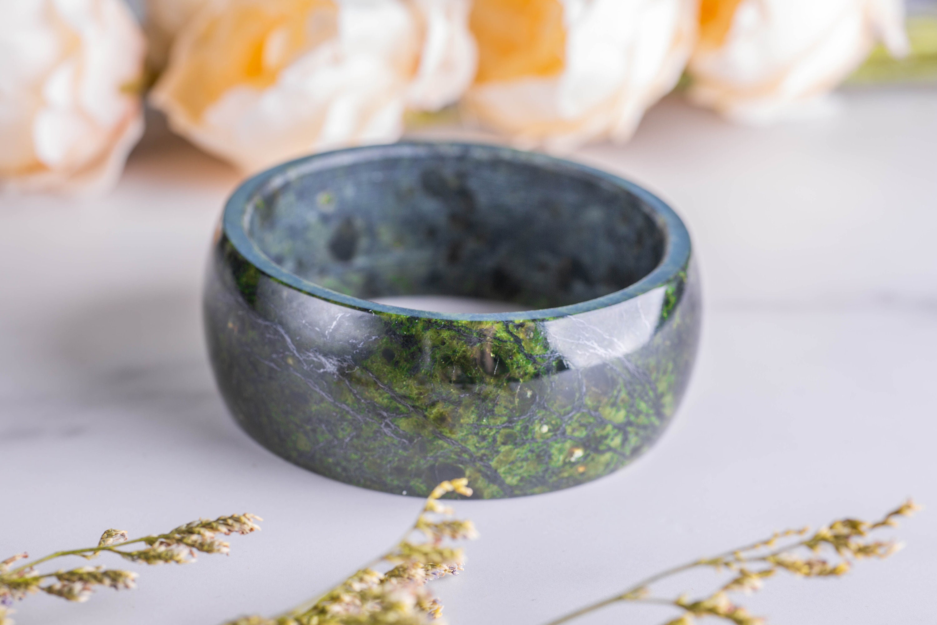 Serpentine Bangle Bracelet.inner Diameter 60mm. Natural Stone Bracelet ...