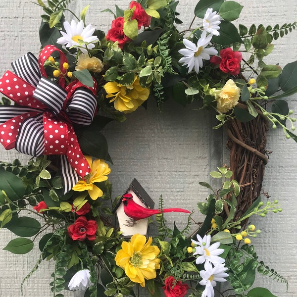 Cardinal Wreath - Etsy