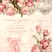 Vintage French Country Script Wall Art, Floral Peachy Pink Roses ...