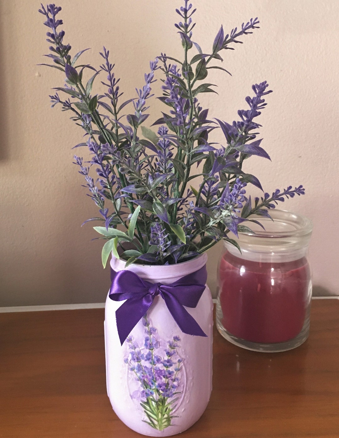 Purple Lavender Flower 16oz Mason Jar With Lavender Flowers, Birthday ...