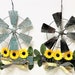 Rustic Distressed Galvanized Metal Windmill Welcome Sign, Sunflowers ...