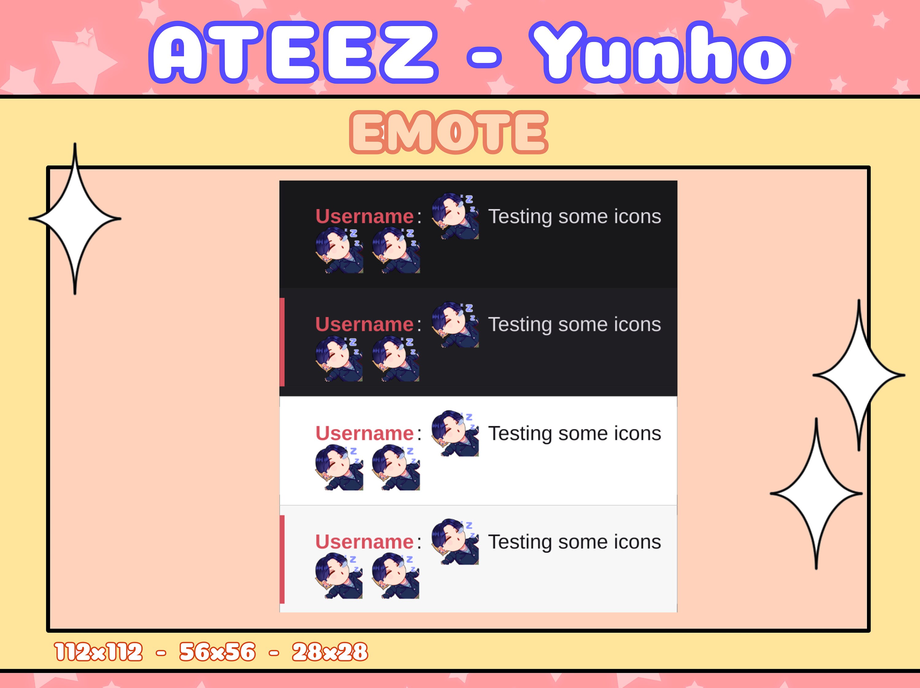 ATEEZ Yunho Emote / Twitch Emote / Discord / Youtube / Chibi Emote - Etsy