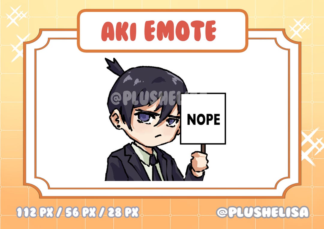 AKI Chainsaw Man / Twitch Emote / Discord / Youtube / Chibi Emote - Etsy