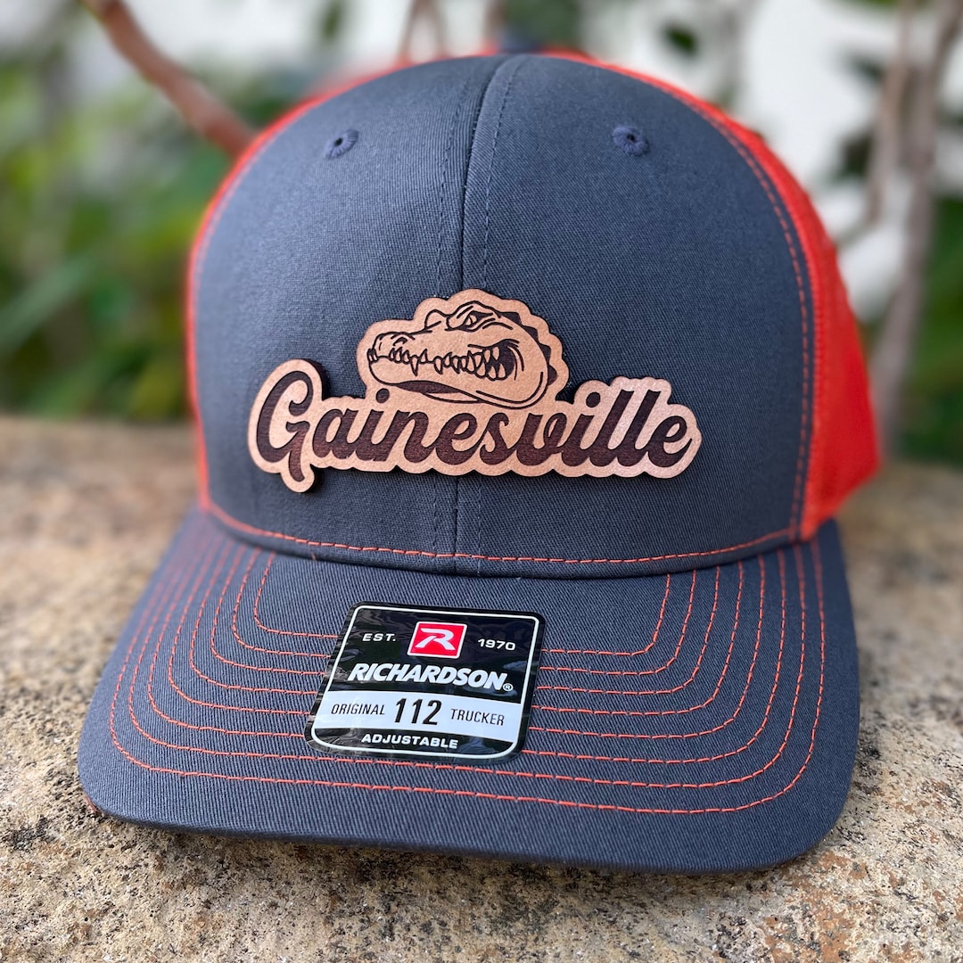 Gainesville, Florida Hat | Laser Engraved Leather Patch Hat ...
