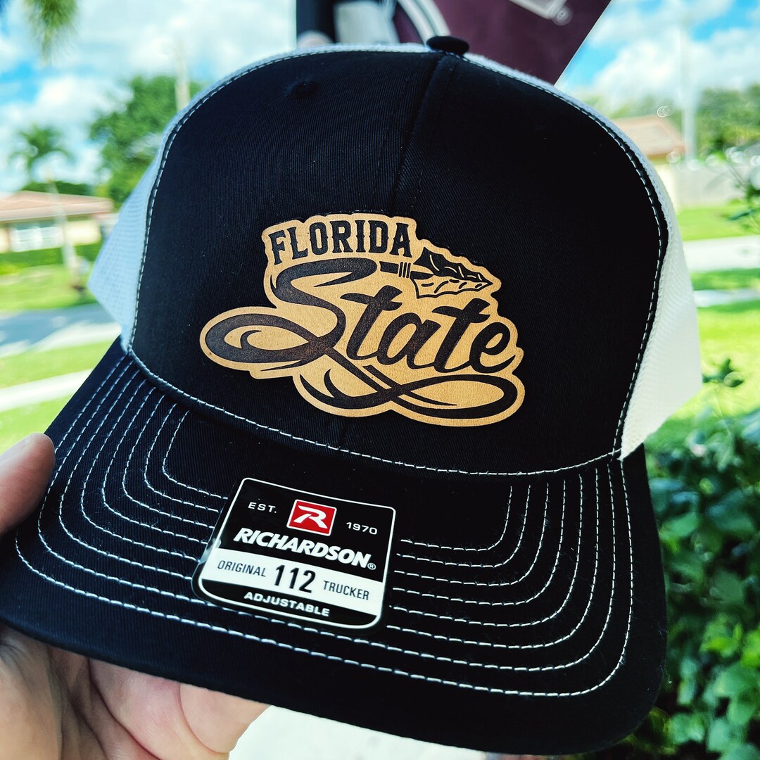 Florida State Seminoles Hat Laser Engraved Leather Patch Hat Richardson ...