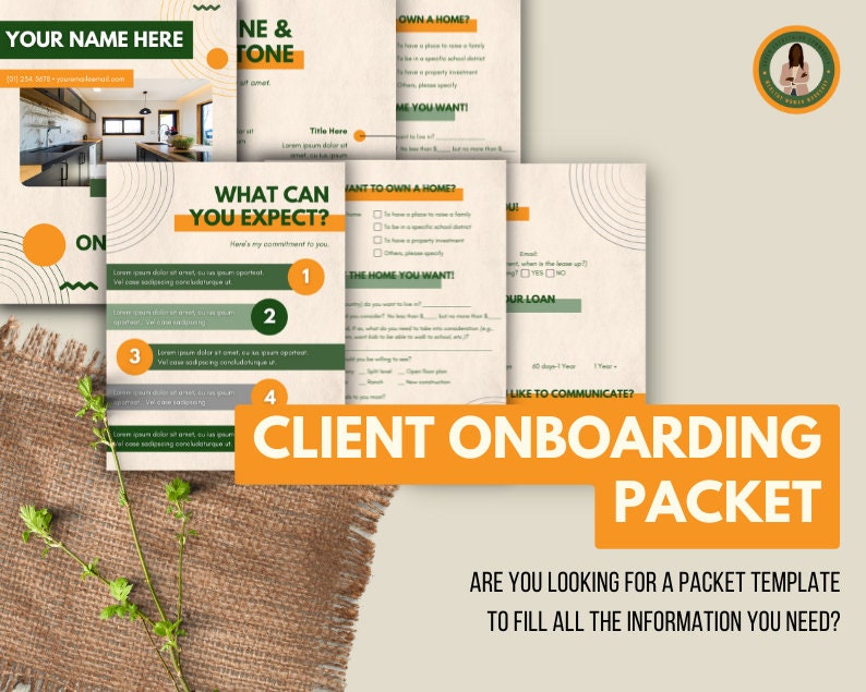 Printable New Client Onboarding Packet Real Estate Marketing Client