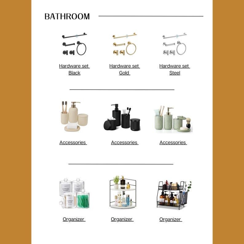 Decor Guide Essential Items for Bathroom, Bath Renovation New Homeowner ...