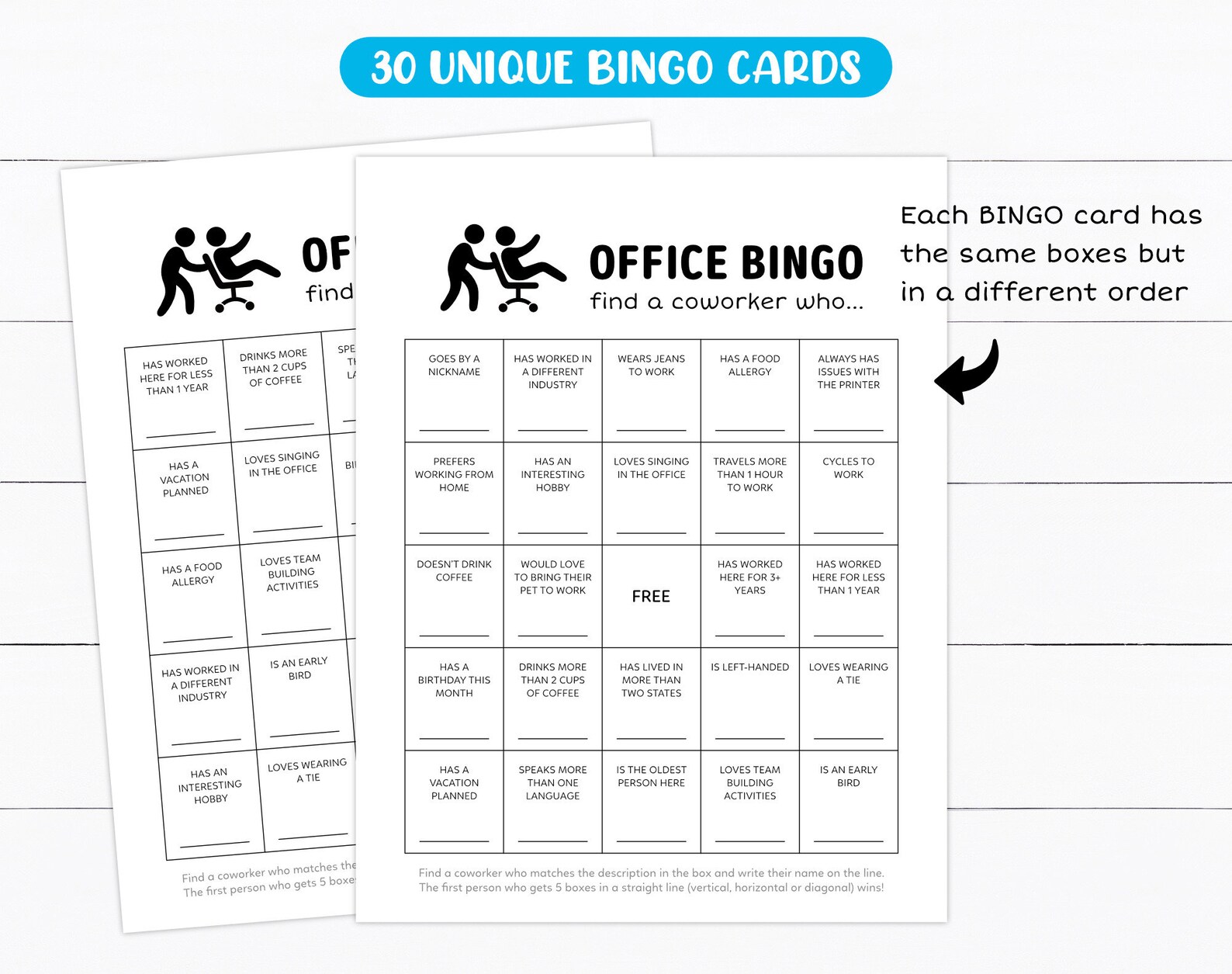 Networking Bingo, Find Someone Who Coworker Bingo, Office Team Building ...