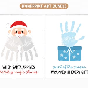 Christmas Handprint Footprint Art Bundle, Christmas Handprint Art, Baby ...