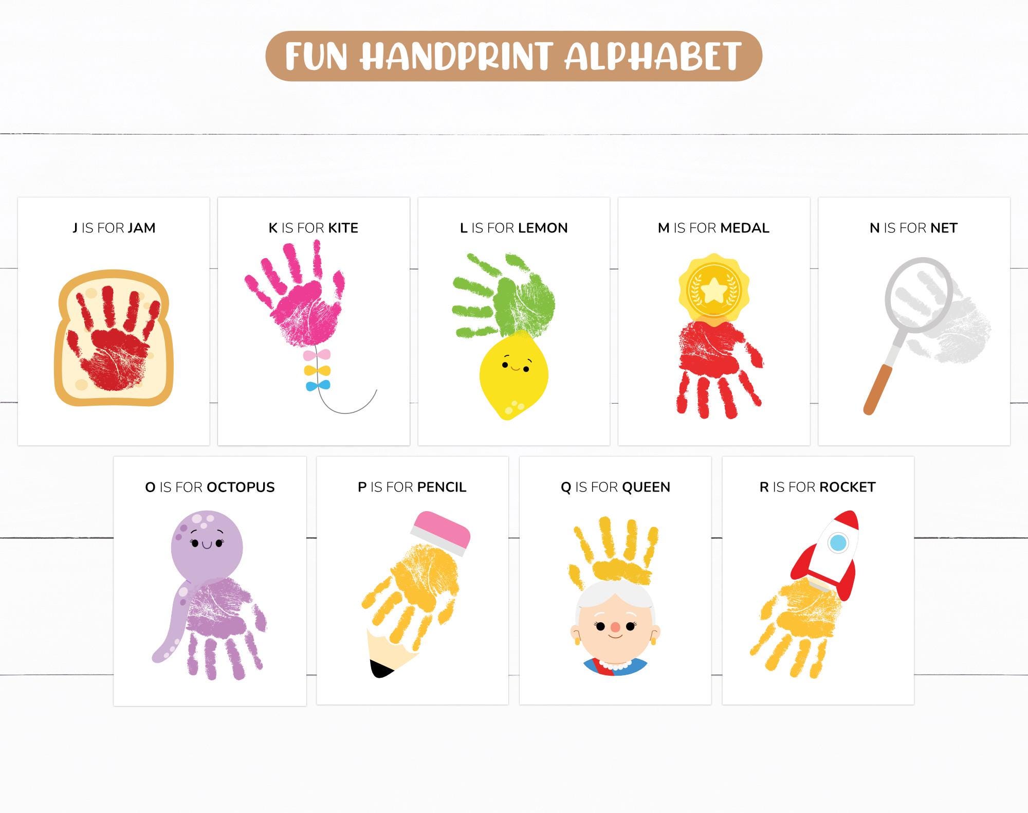 Handprint Alphabet Book, Alphabet Handprint Art Bundle, Alphabet ...
