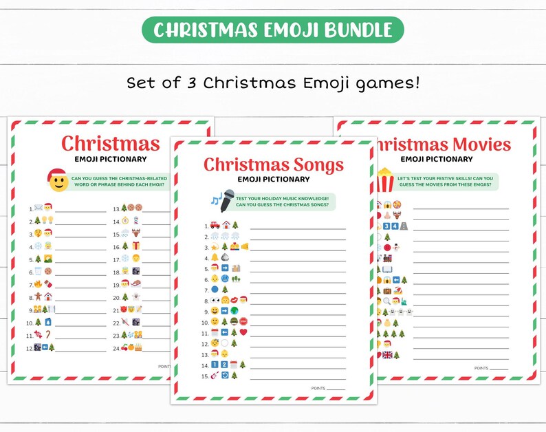 Christmas Emoji Pictionary Game, Emoji Christmas Game, Christmas Songs ...