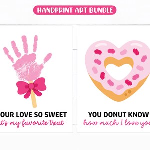 Kids Valentines Handprint Art Bundle, Printable Valentines Day ...