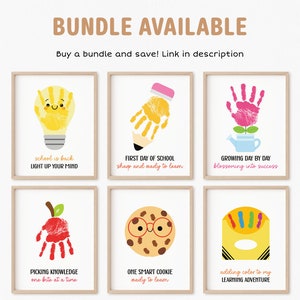 Printable Back to School Handprint Craft, Kids First Day of School ...