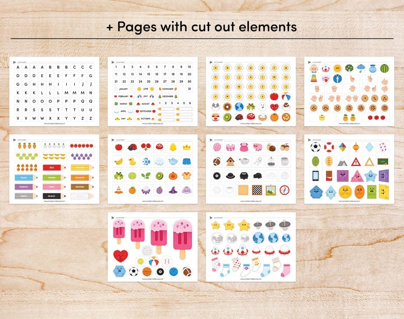 Pre-k Toddler Busy Book With Alphabet Learning Chart, Matching Colors ...