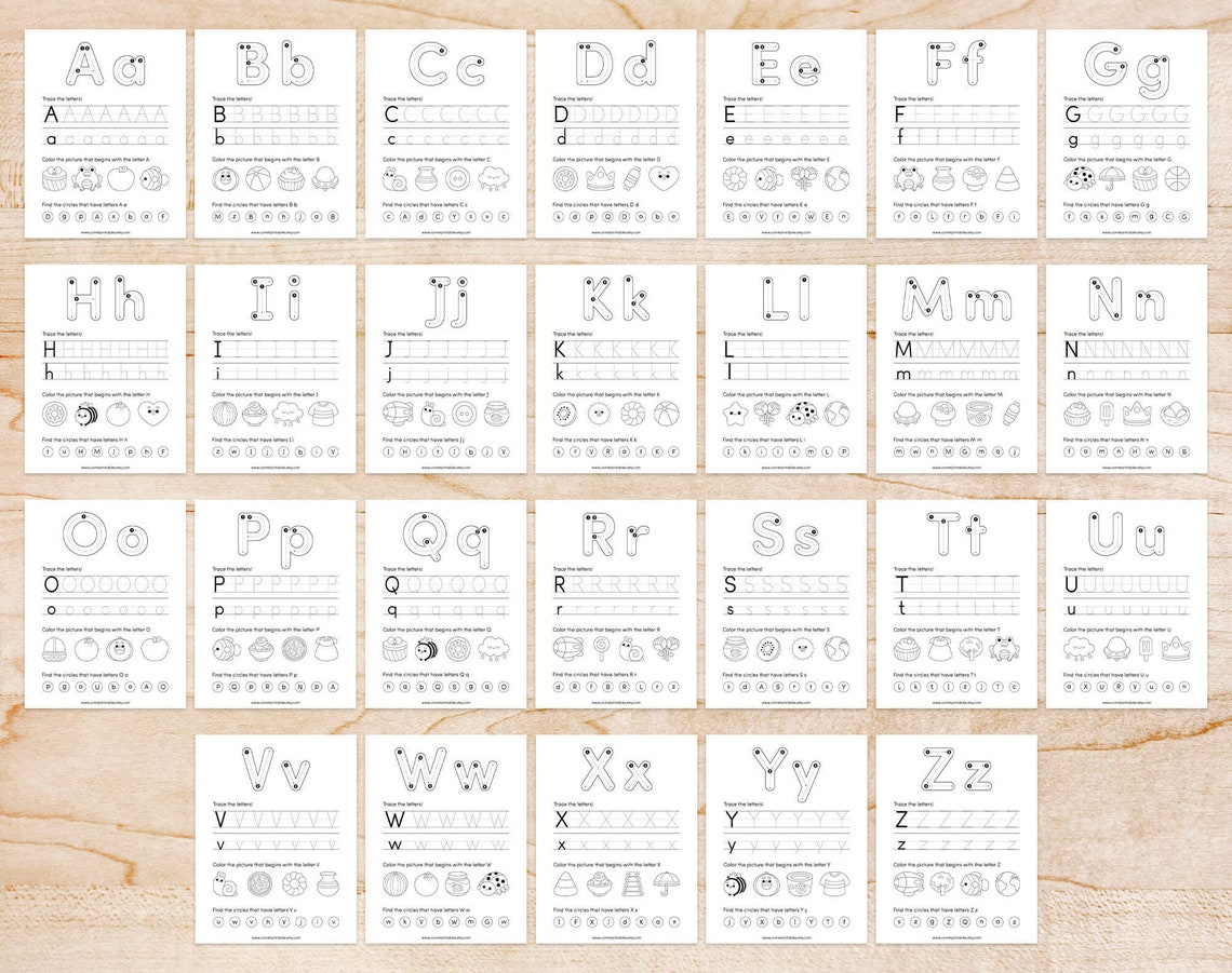 Preschool Handwriting Worksheet Alphabet Writing Practice - Etsy