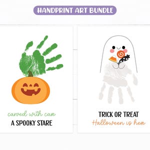 Halloween Handprint Art Bundle, Halloween Handprint Craft, Fall ...
