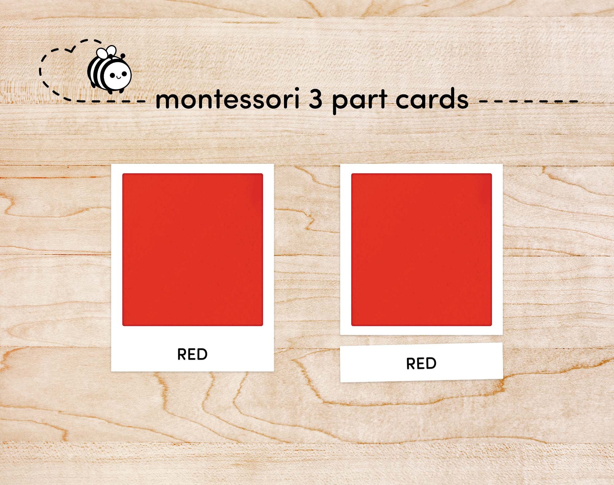 Colors Flashcards, Montessori 3 Part Cards, Printable Color Flash Cards ...