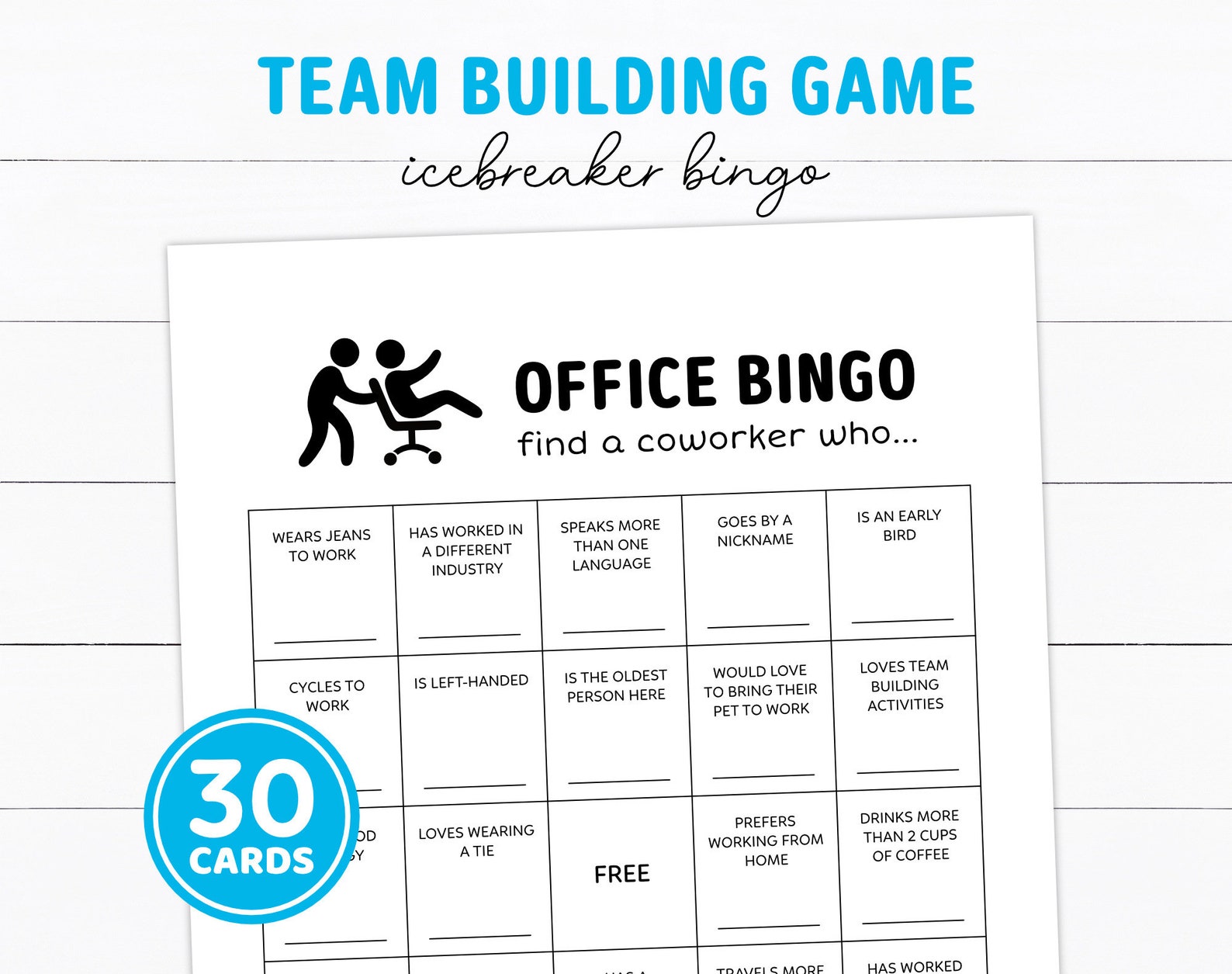 Networking Bingo, Find Someone Who Coworker Bingo, Office Team Building ...