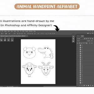 Animal Alphabet Handprint Art Craft, Handprint Alphabet Book Template ...