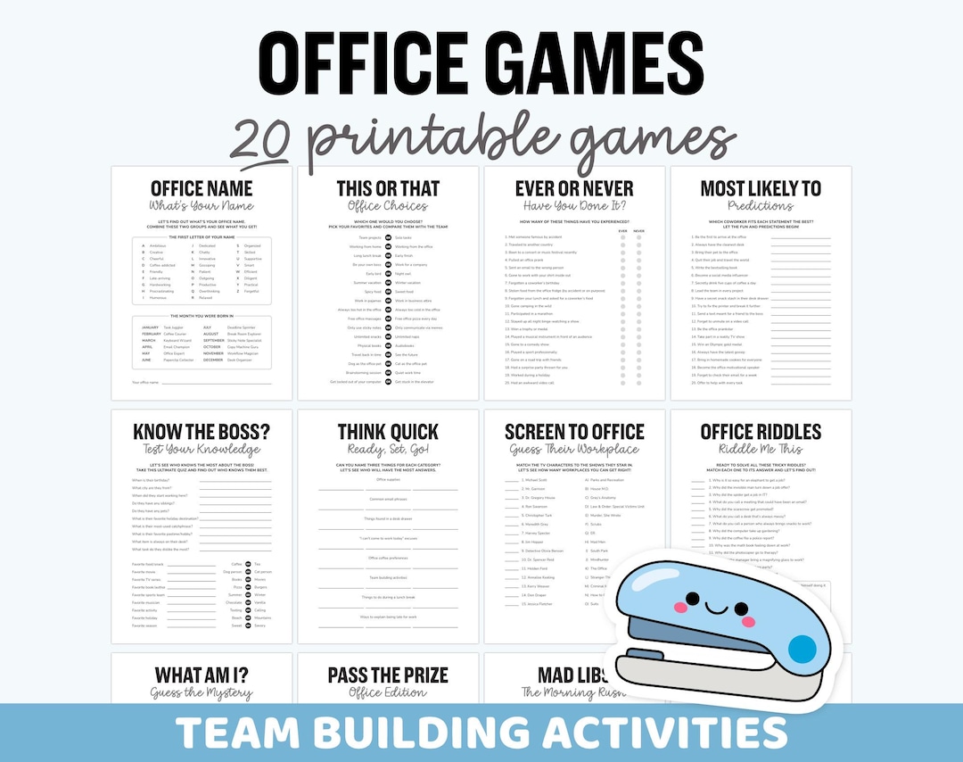 Team Building Games for Work, Office Games Bundle, Work Party Games, Get to Know You Work Games ...