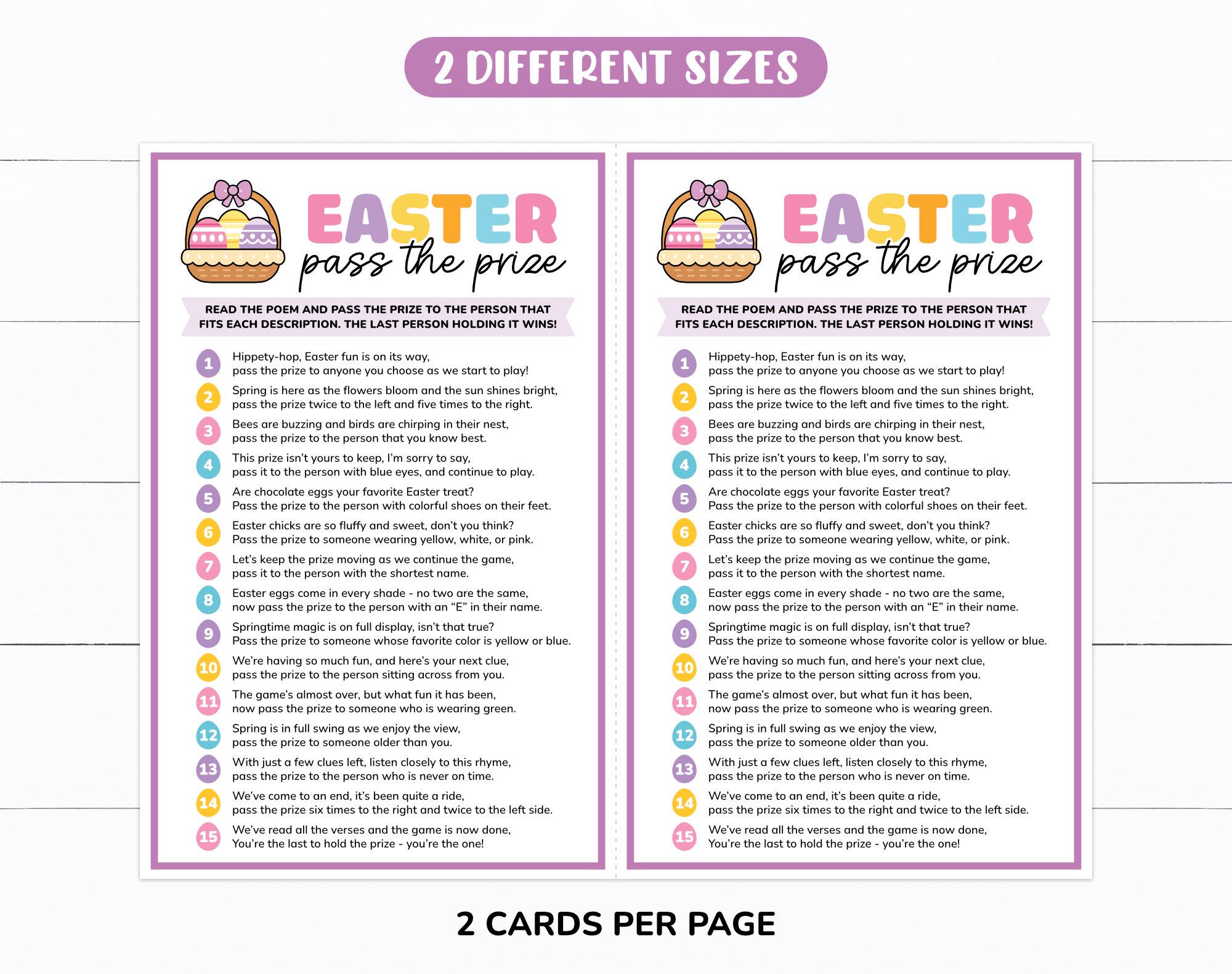 Easter Pass the Prize Game, Pass the Prize Easter Game, Pass the Prize ...