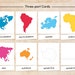 Continents and Oceans Matching Activity, Montessori World Map, 3 Part ...