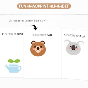 Handprint Alphabet Book, Alphabet Handprint Art Bundle, Alphabet ...