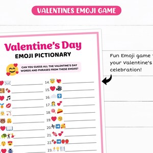 Valentines Emoji Pictionary Game, Valentines Emoji Game, Valentines Day ...