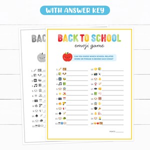 Back to School Emoji Pictonary, School Emoji Quiz, Guess the Emoji Game ...