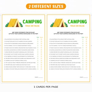 Camping Trivia Game, Camping Quiz Games, Camp Printables, Wildlife ...