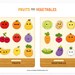 Fruits and Veggies Sorting, Matching Preschool Activities, Kindergarten ...