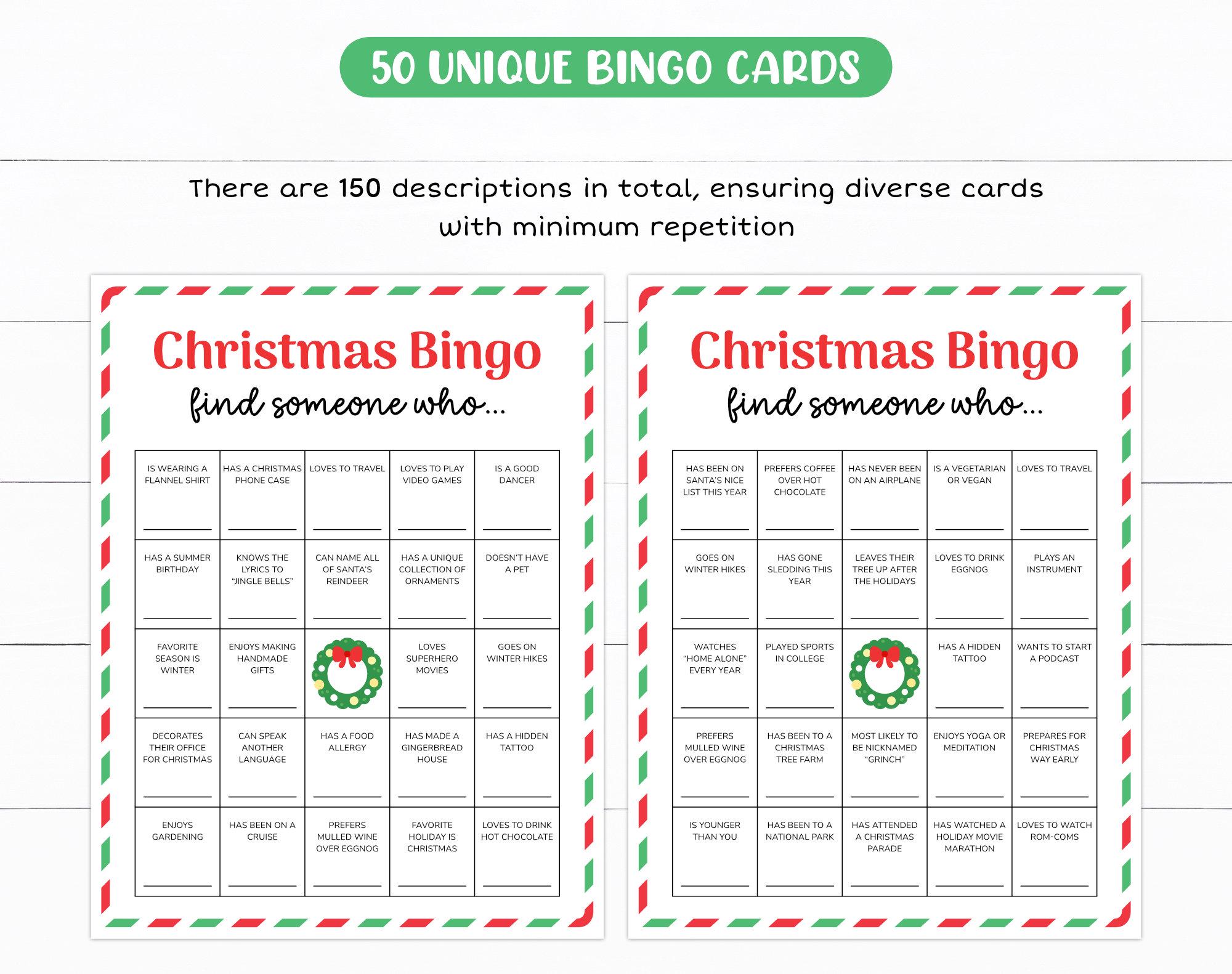 Get to Know You Christmas Bingo, Find the Guest Bingo, Holiday Human ...