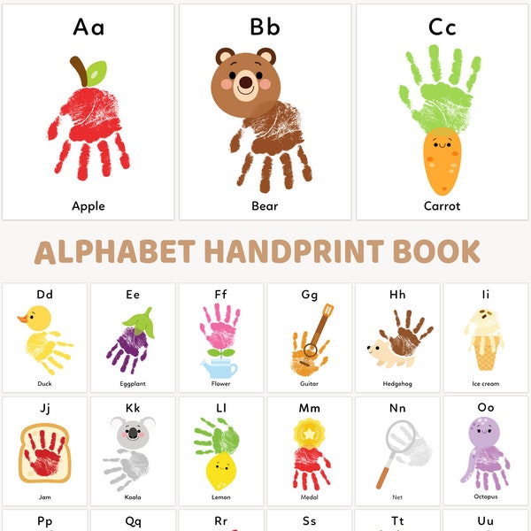 Handprint Alphabet - Etsy