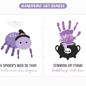 Halloween Handprint Art Bundle, Halloween Handprint Craft, Fall ...