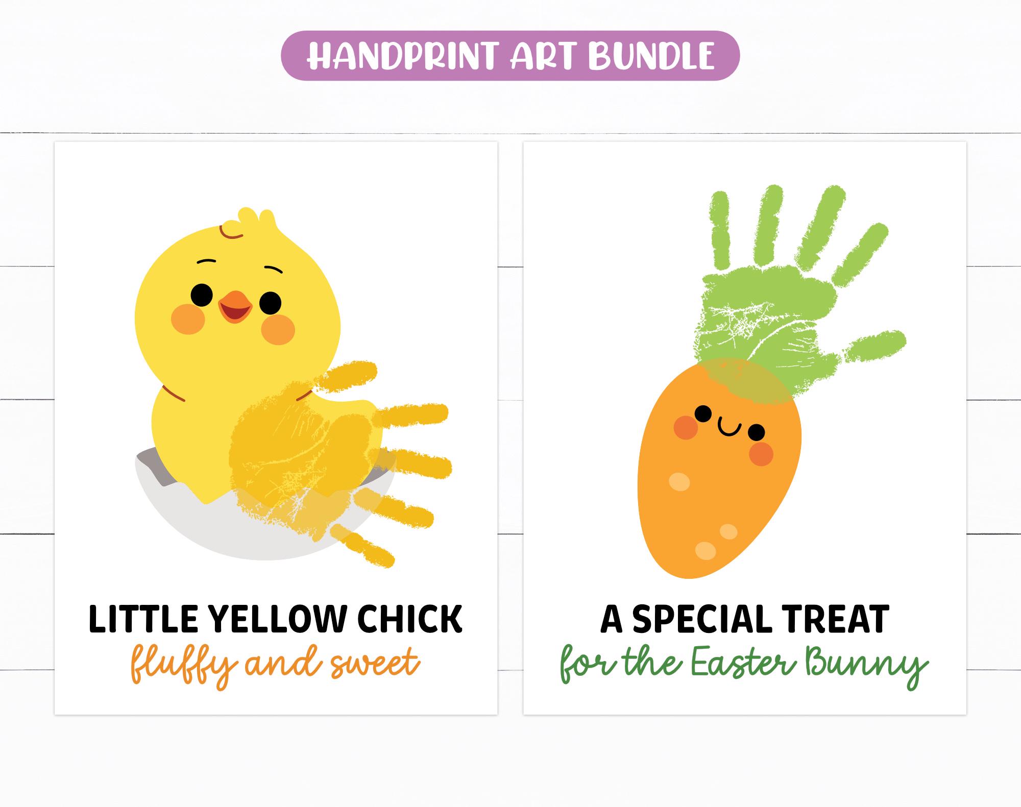 Easter Handprint Art Bundle, Easter Handprint Craft for Kids, DIY Baby ...